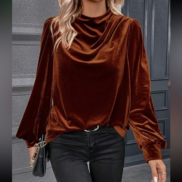 Tops | Luxe Draped Velvet Top | Poshmark